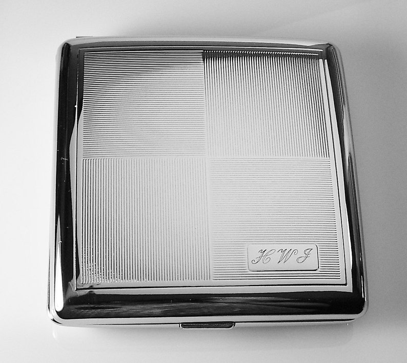 Cigarette Case Custom Engraved Personalized Checkerboard Design Double ...
