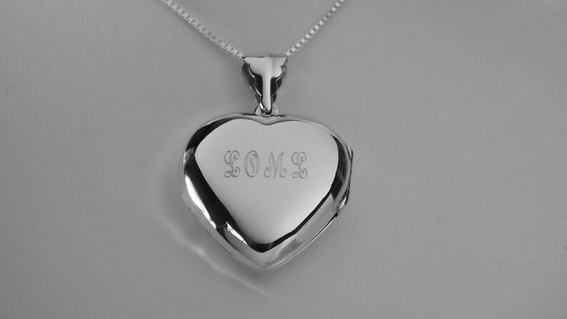 Custom Engraved Locket Personalized Sterling Silver Large Rounded Heart ...