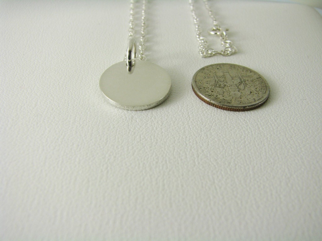 Engraved Monogram Jewelry Personalized Sterling Silver Round - Etsy