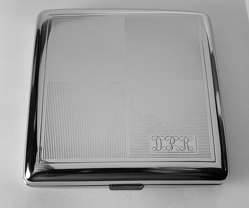 Cigarette Case Custom Engraved Personalized Checkerboard Design Double ...