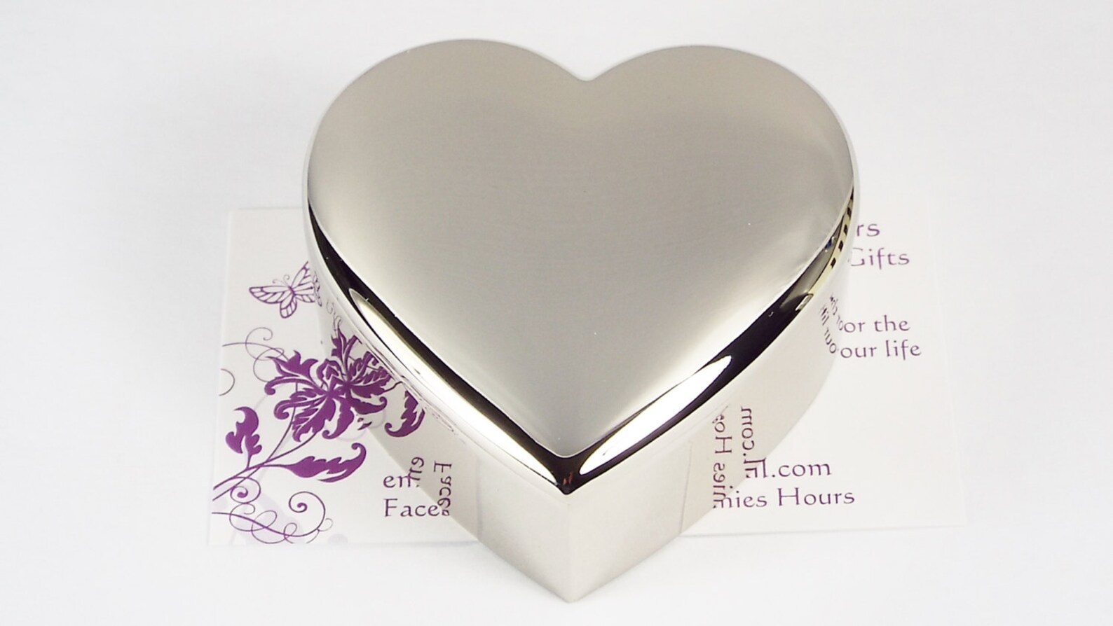 Custom Engraved Jewelry Trinket Box Non Tarnish Silver Mini Heart Shape ...