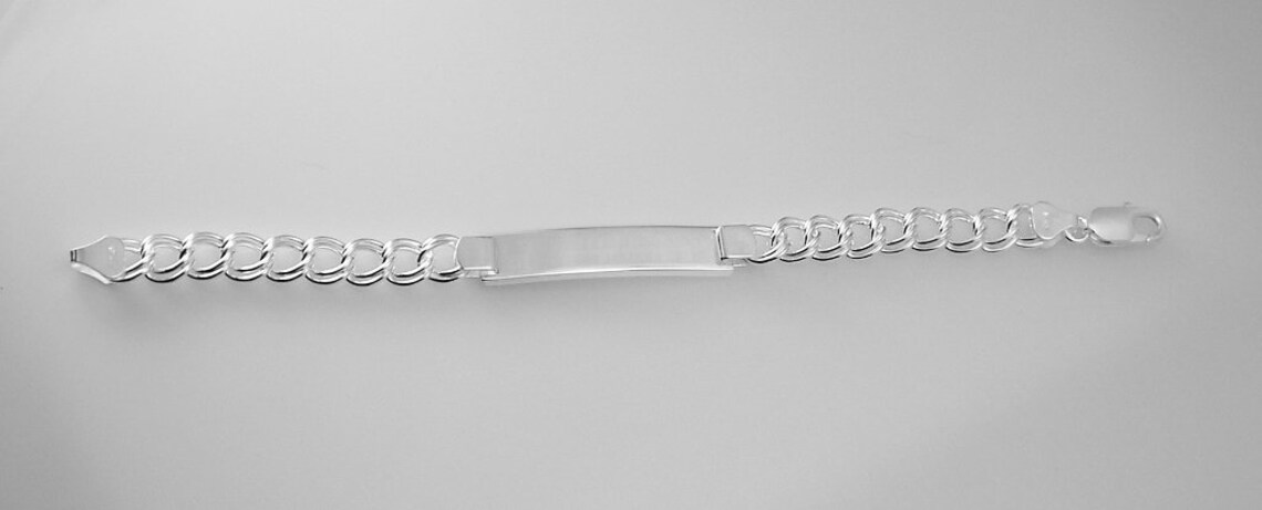 Custom Engraved ID Bracelet Sterling Silver 7.25 Inch Length - Etsy
