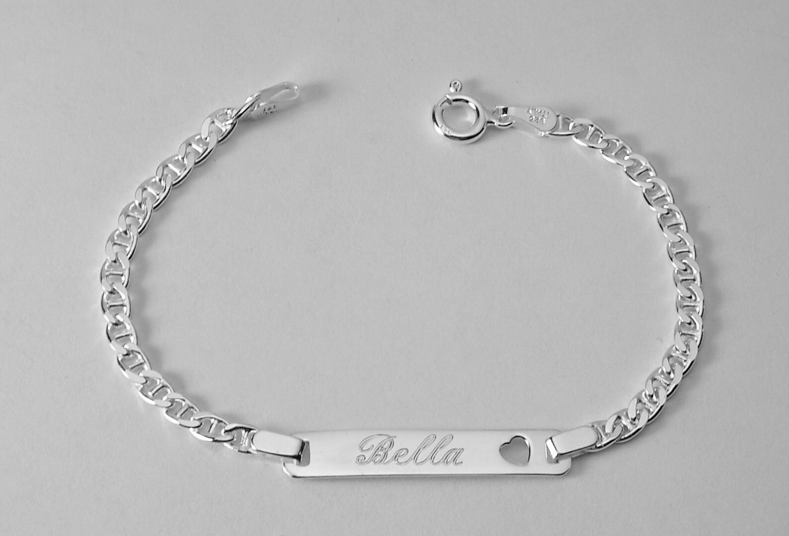 Custom Engraved ID Bracelet Personalized Sterling Silver 6 - Etsy