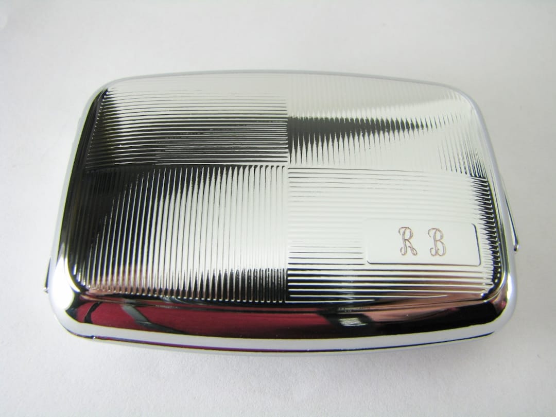Custom Engraved Personalized Checker Board Design Silver Pill Box -hand ...