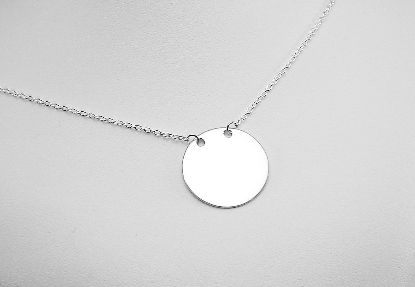 Monogram Necklace Sterling Silver Custom Engraved Personalized | Etsy