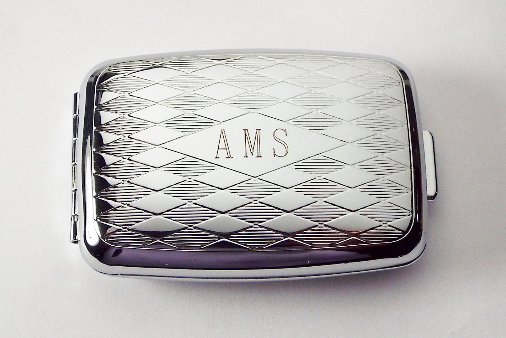 Pill Box Personalized Custom Engraved Diamond Pattern Silver Pill Box ...
