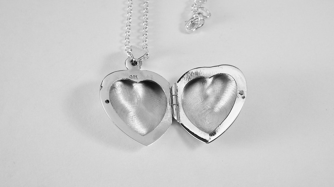 Custom Engraved Locket Personalized Sterling Silver Heart | Etsy
