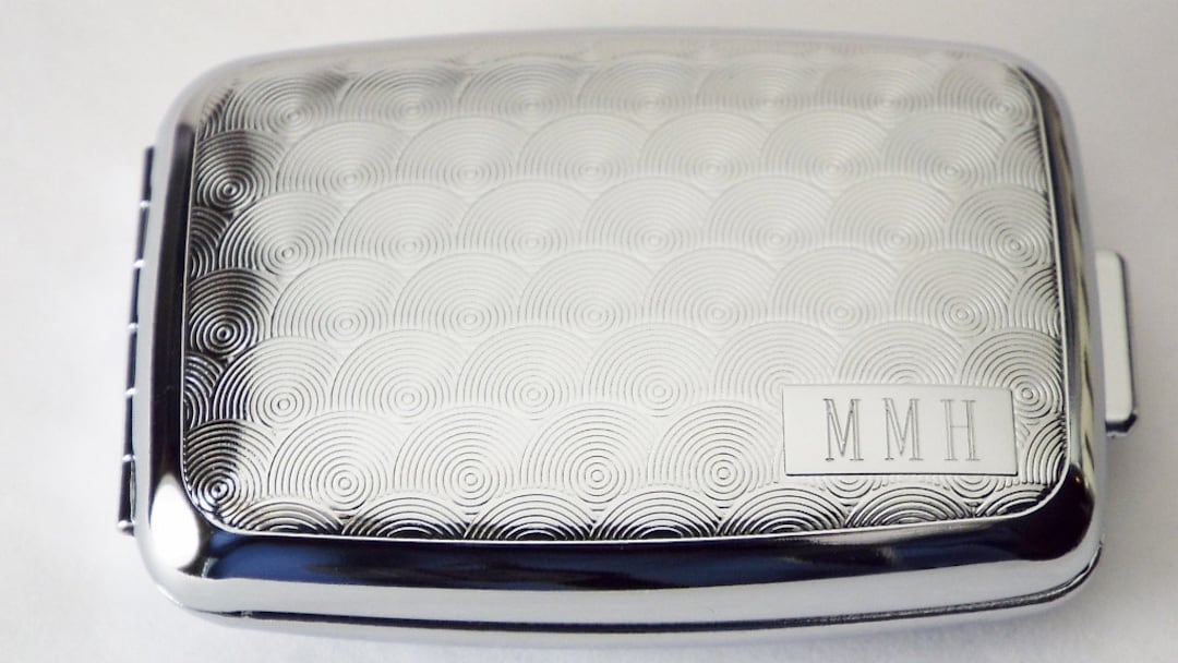 Pill Box Custom Engraved Personalized Spirals Design Silver Pill Box ...
