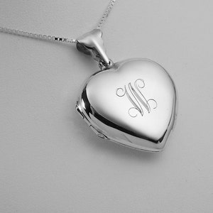 Custom Engraved Locket Personalized Sterling Silver Large Rounded Heart ...