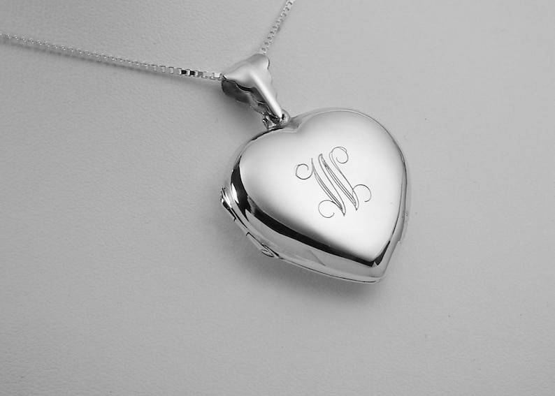 Custom Engraved Locket Personalized Sterling Silver Large Rounded Heart ...