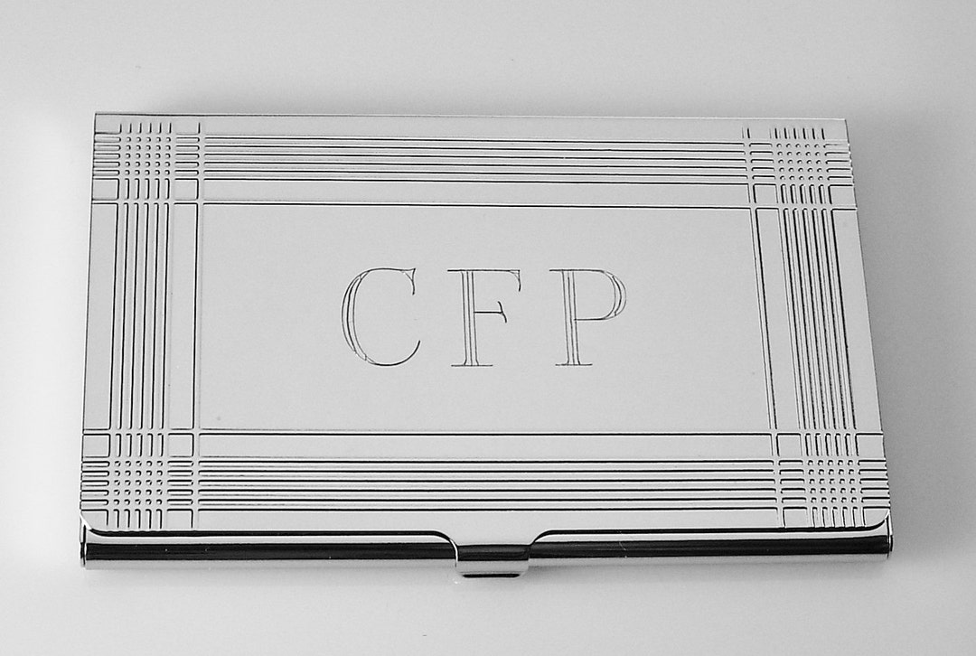 Business Card Case Custom Engraved Personalized Card Case hand Engraved ...