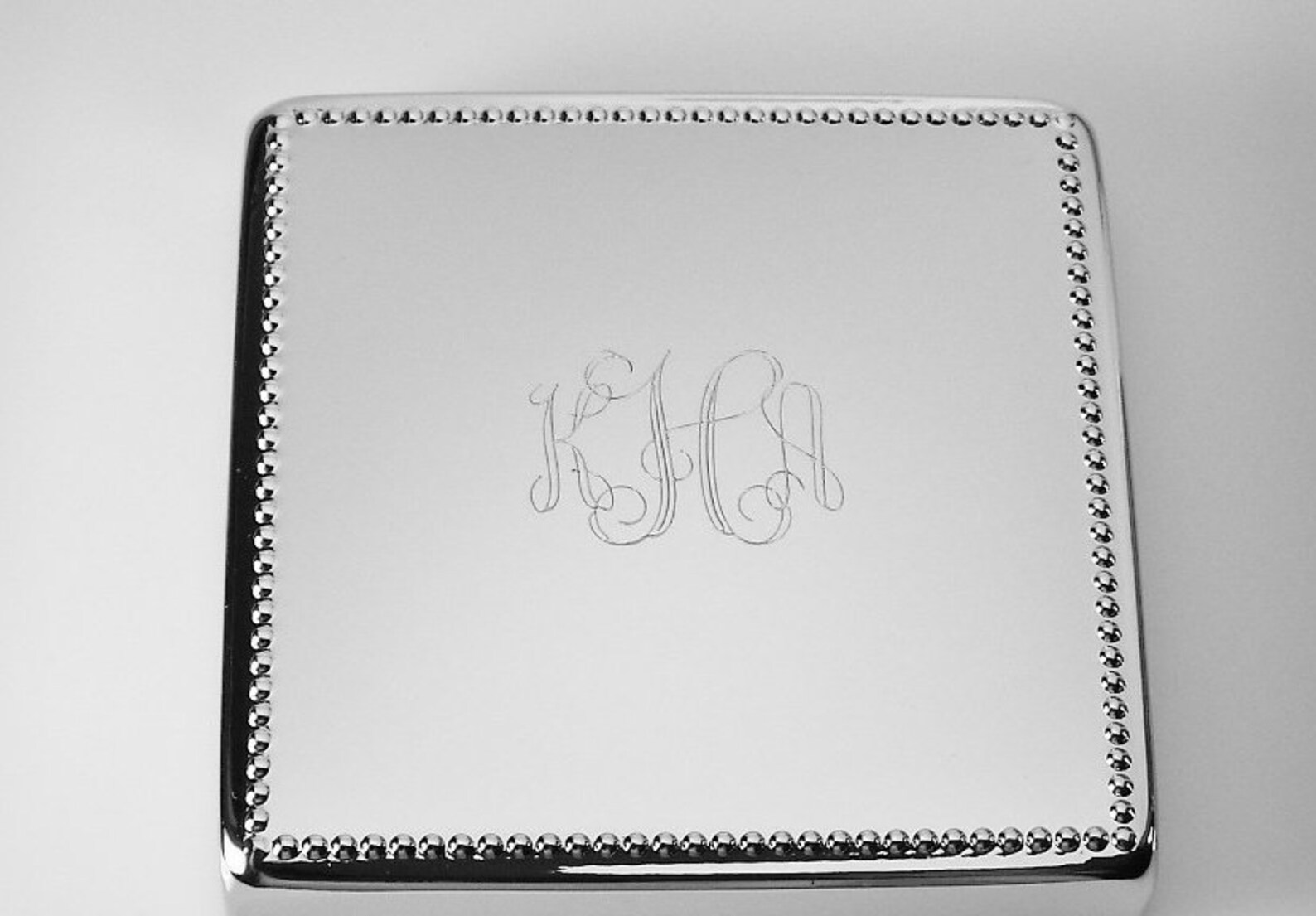 Custom Engraved Personalized Silver Square Jewelry Box With - Etsy