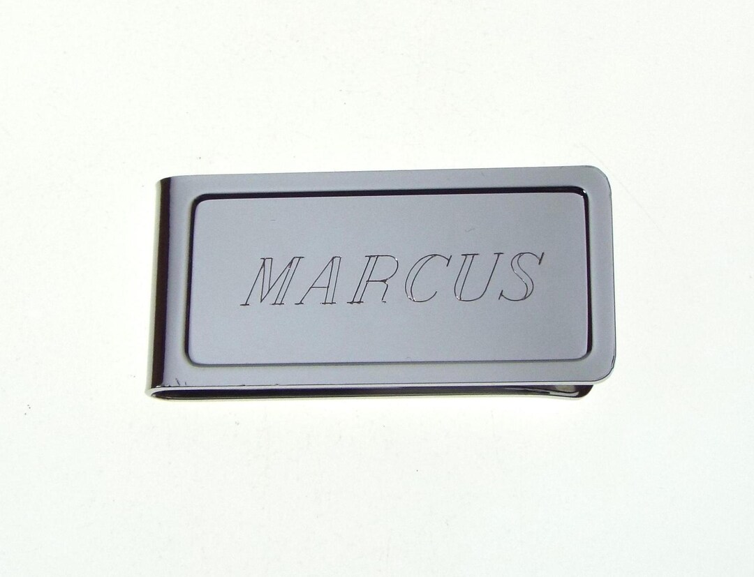 Custom Engraved Money Clip Personalized Chrome Plated - Hand Engraved ...
