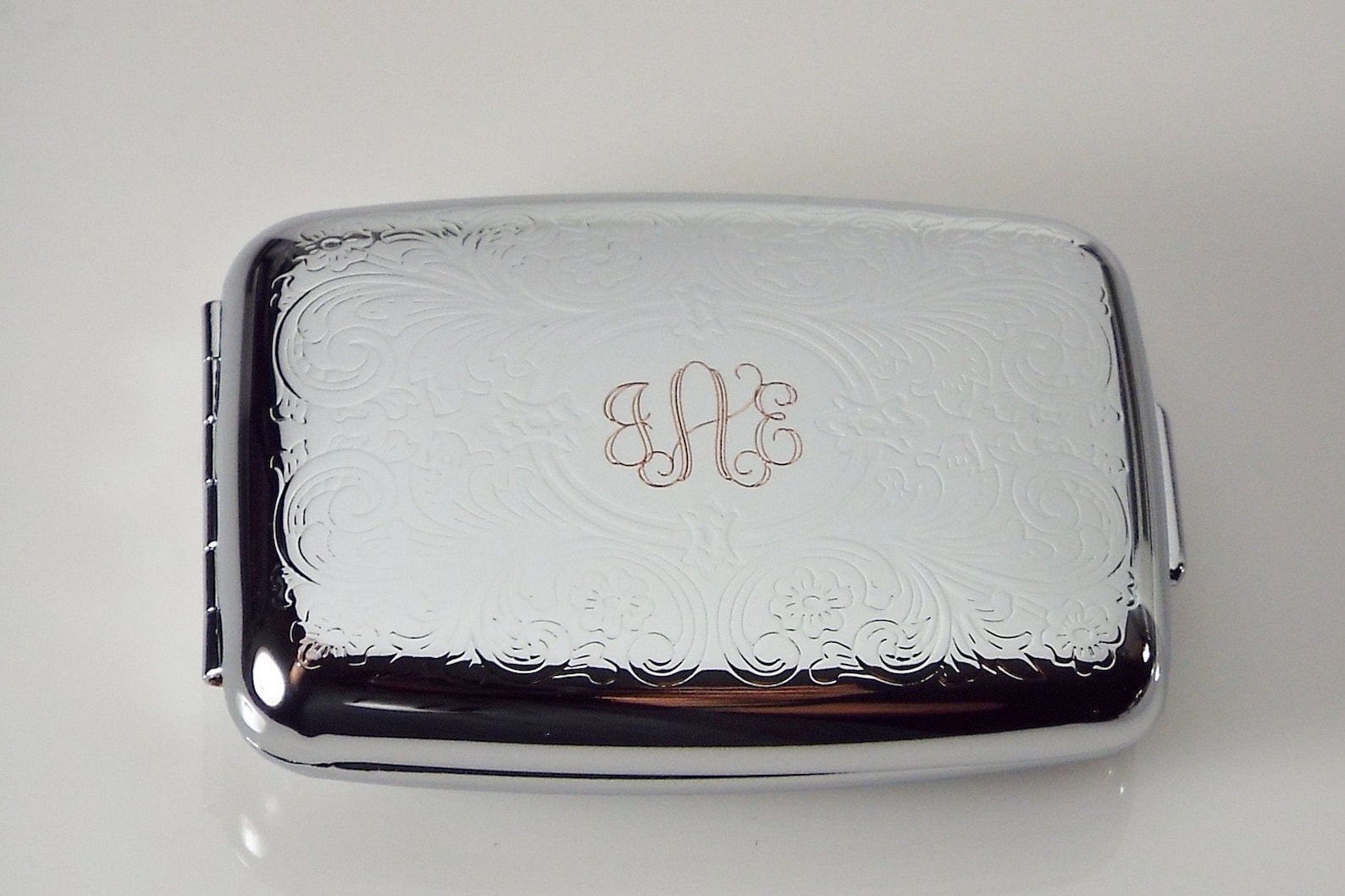 Custom Engraved Pill Box Personalized Scroll Design Silver Two - Etsy