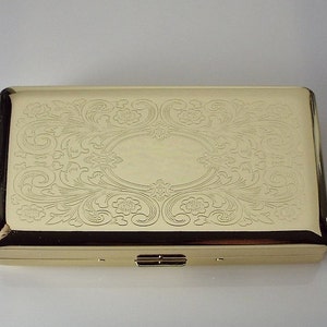 Personalized Golden 120s Cigarette Case Double Sided With Scroll Design ...