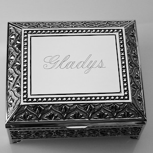 Custom Engraved Personalized Jewelry Box Small Silver Non Tarnish ...