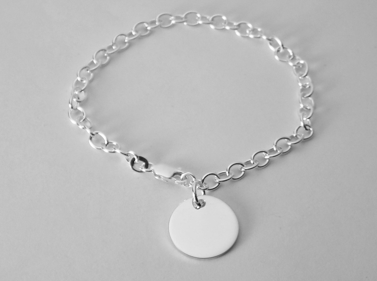 Custom Engraved Monogram Bracelet Personalized Sterling Silver Petite ...