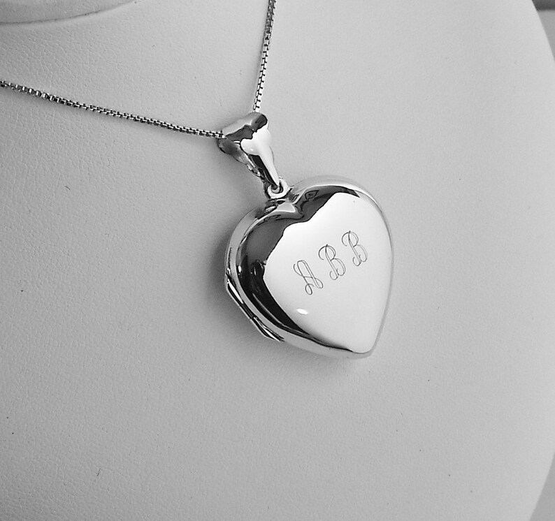 Custom Engraved Locket Personalized Sterling Silver Large Rounded Heart ...