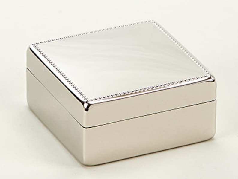 Custom Engraved Personalized Silver Square Jewelry Box With - Etsy