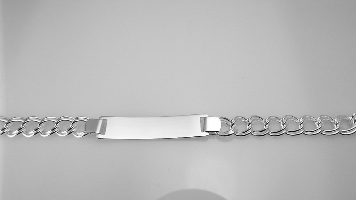 Custom Engraved ID Bracelet Sterling Silver 7.25 Inch Length - Etsy