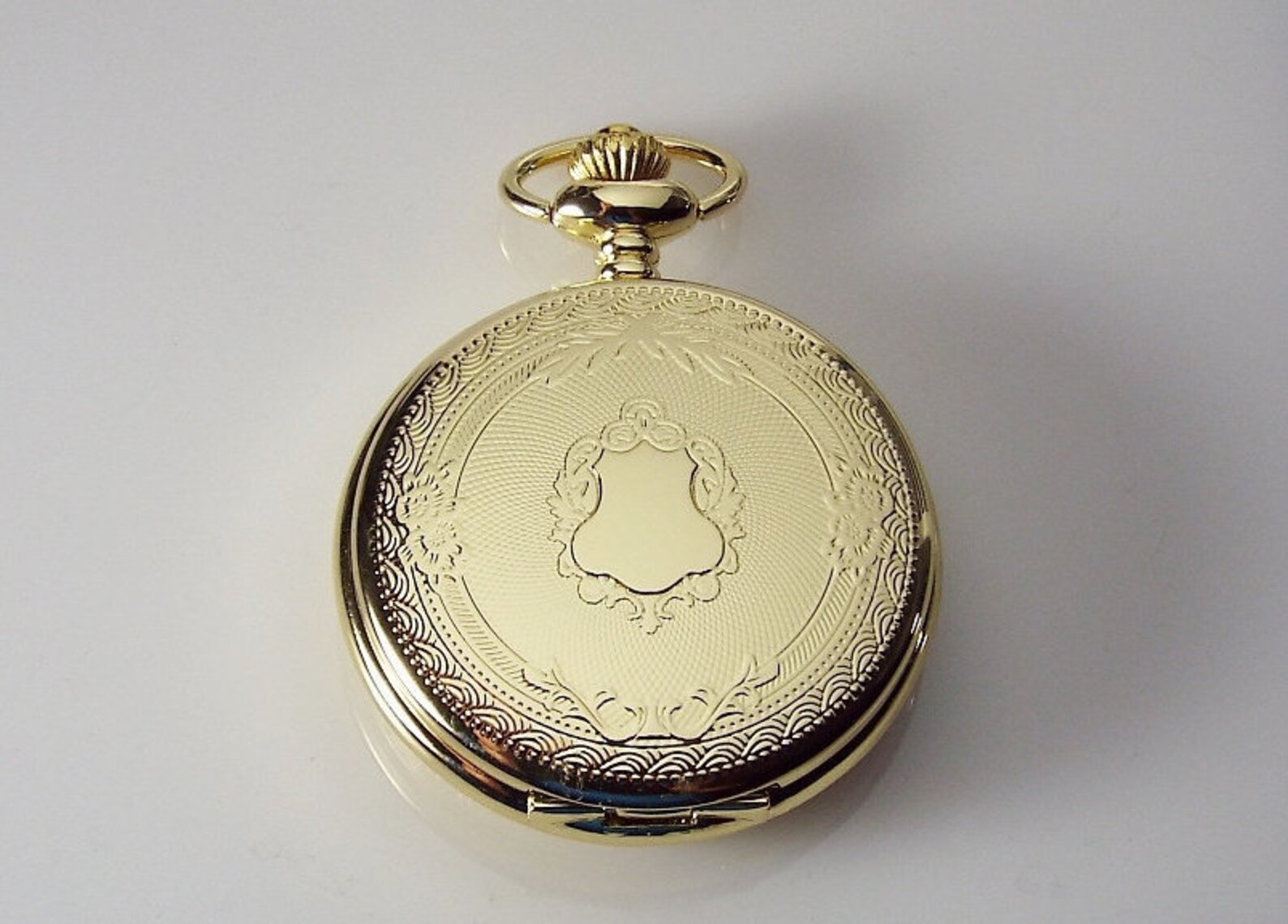 Engraved Pocket Watch Golden Crest Cover Personalized Quartz - Etsy