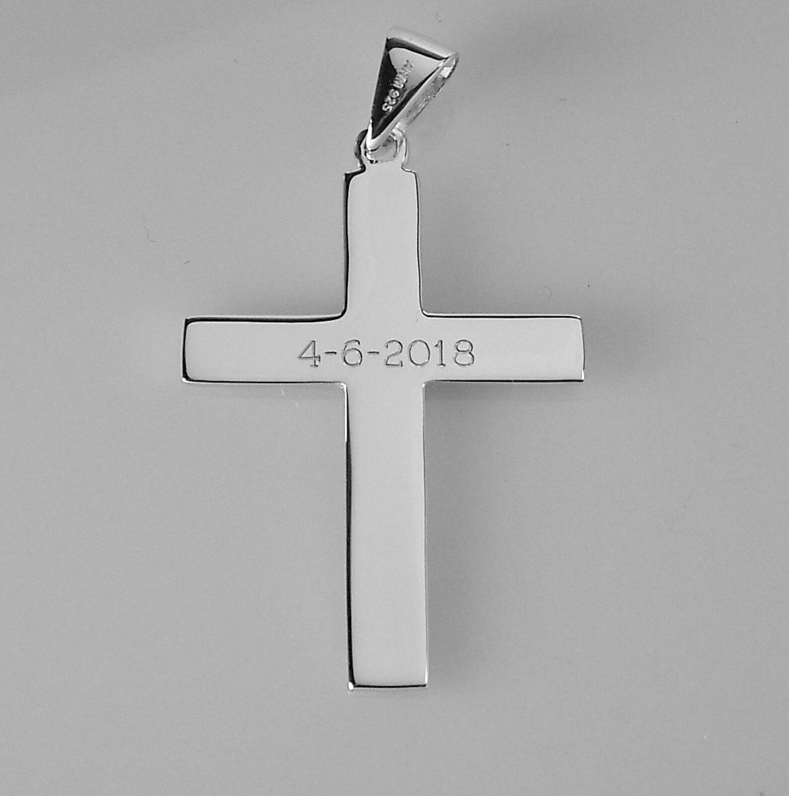 Personalized Custom Engraved Solid Sterling Silver Cross Pendant - Hand ...