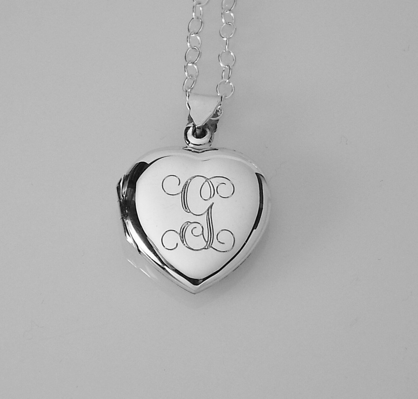 Custom Engraved Locket Personalized Sterling Silver Heart | Etsy