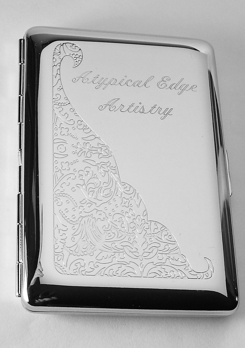 Custom Engraved Kings Cigarette Case With Scroll Design or Business ...