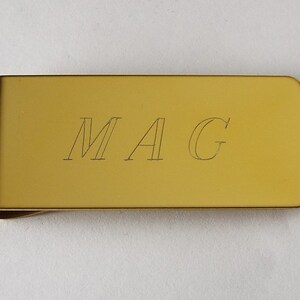 Custom Engraved Personalized Money Clip Gold Tone High Polish Wide ...