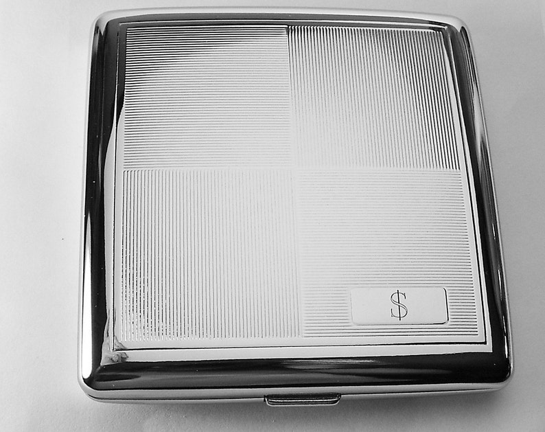 Cigarette Case Custom Engraved Personalized Checkerboard Design Double ...