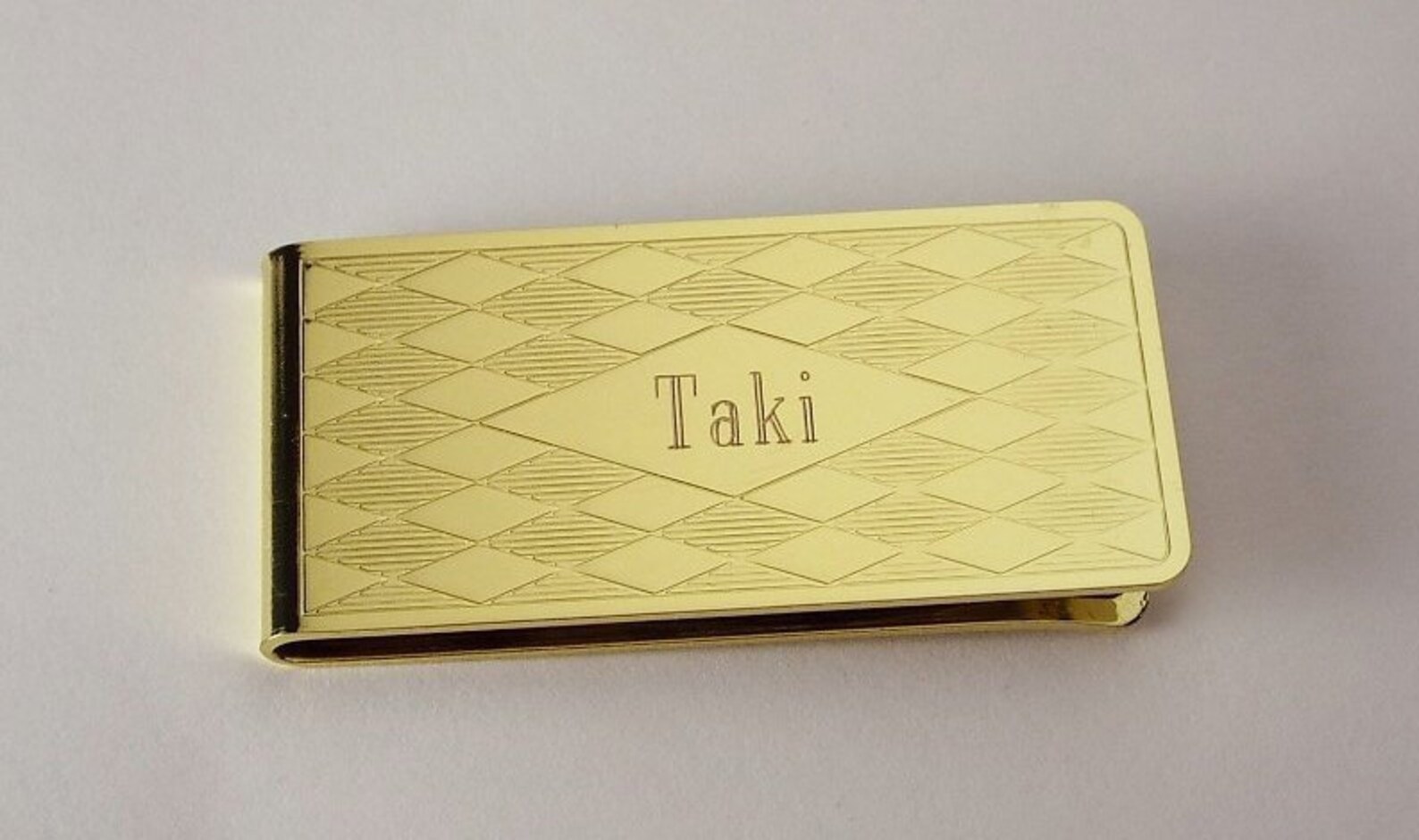 Custom Engraved Personalized Money Clip Gold Plated Diamond | Etsy