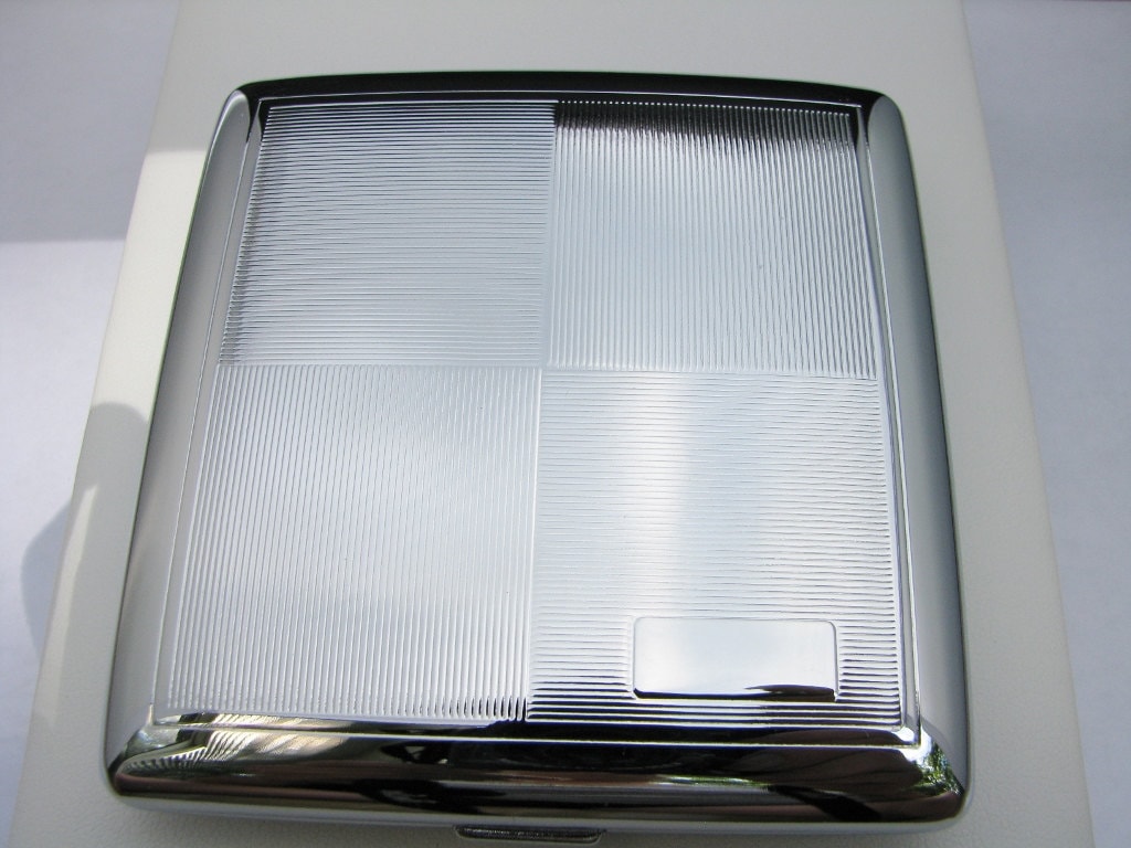 Cigarette Case Custom Engraved Personalized Checkerboard Design Double ...
