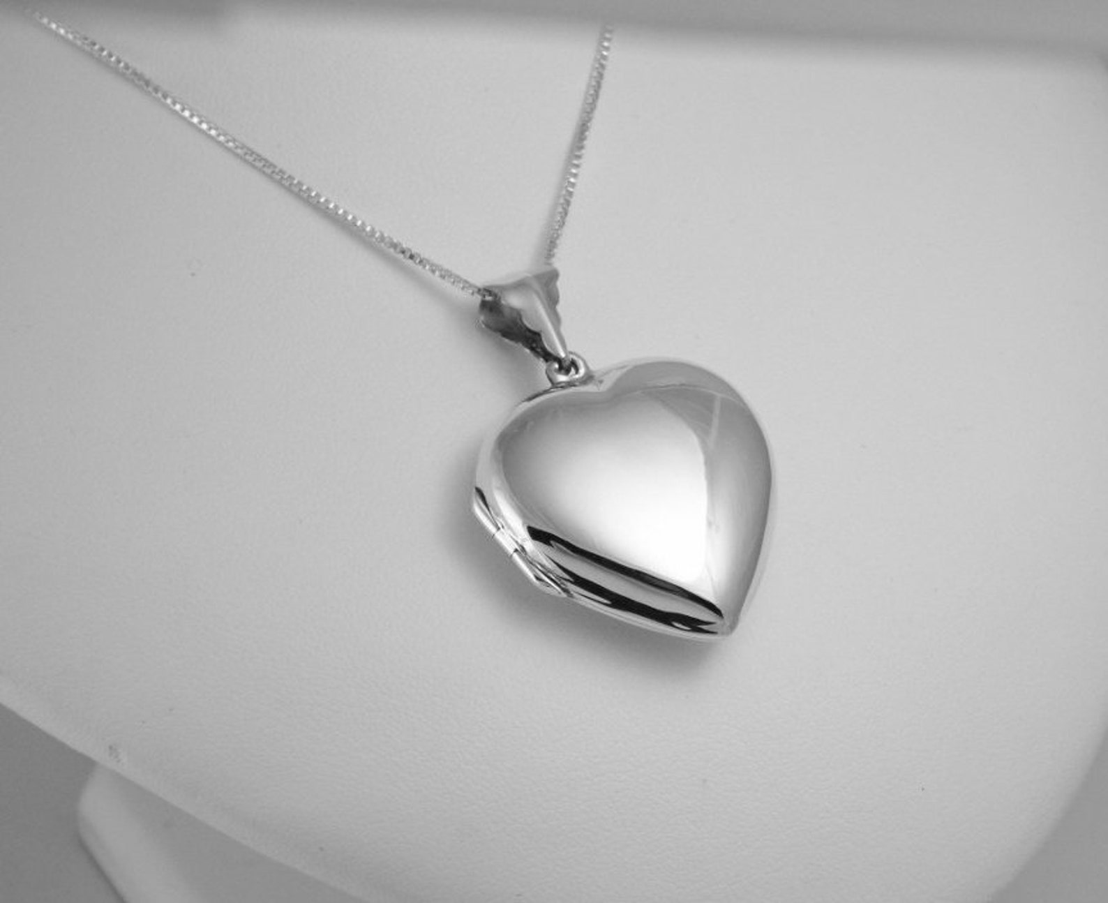 Custom Engraved Locket Personalized Sterling Silver Large Rounded Heart ...