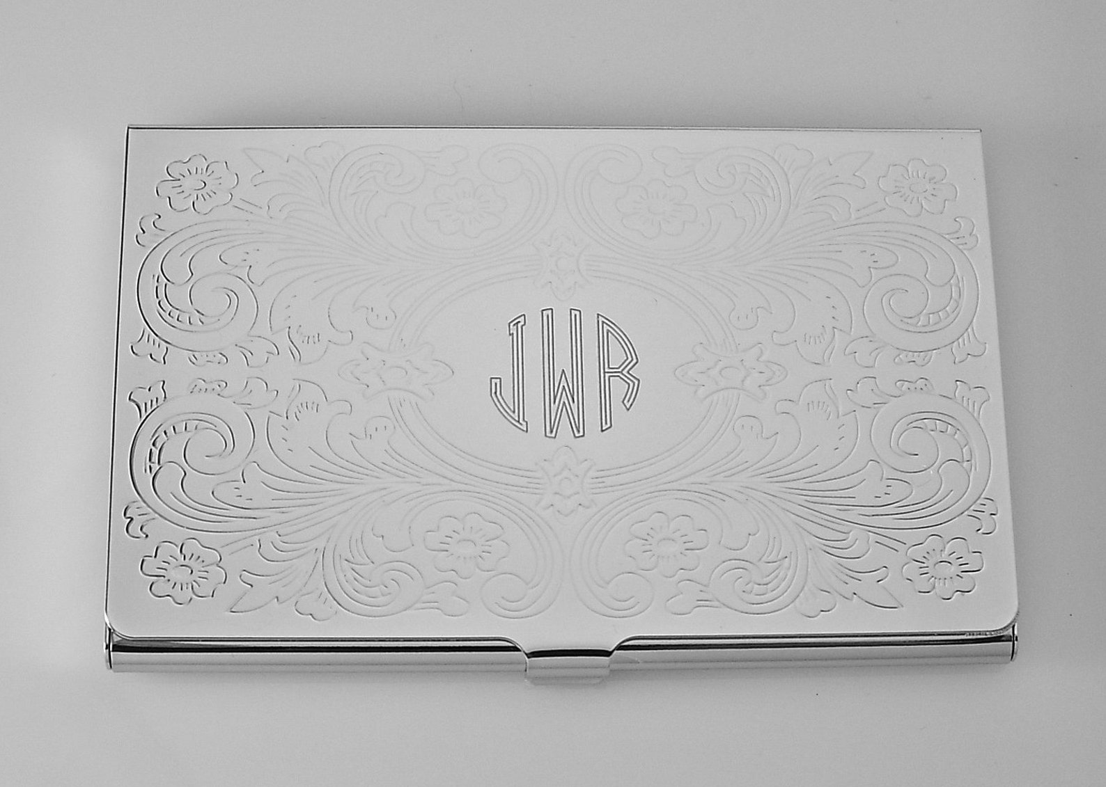 Business Card Case Custom Engraved Personalized Scroll Design | Etsy