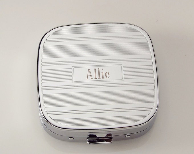Engraved Pill Box Custom Engraved Personalized Linear Design Three ...