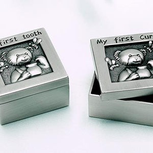 Baby Gift Custom Engraved Personalized Pewter Finish First Tooth and ...