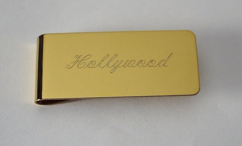Custom Engraved Personalized Money Clip Gold Tone High Polish - Etsy