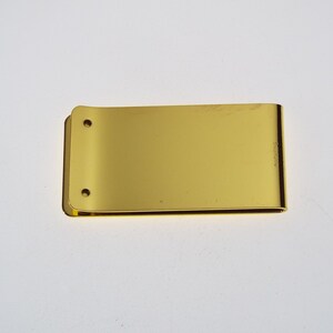 Custom Engraved Personalized Money Clip Gold Tone High Polish Wide ...