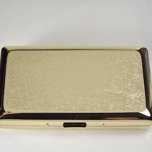 Personalized Golden 120s Cigarette Case Double Sided With Scroll Design ...