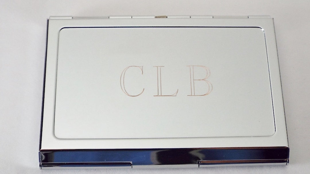 Custom Engraved Personalized Chrome Plated Business Card Holder -hand ...