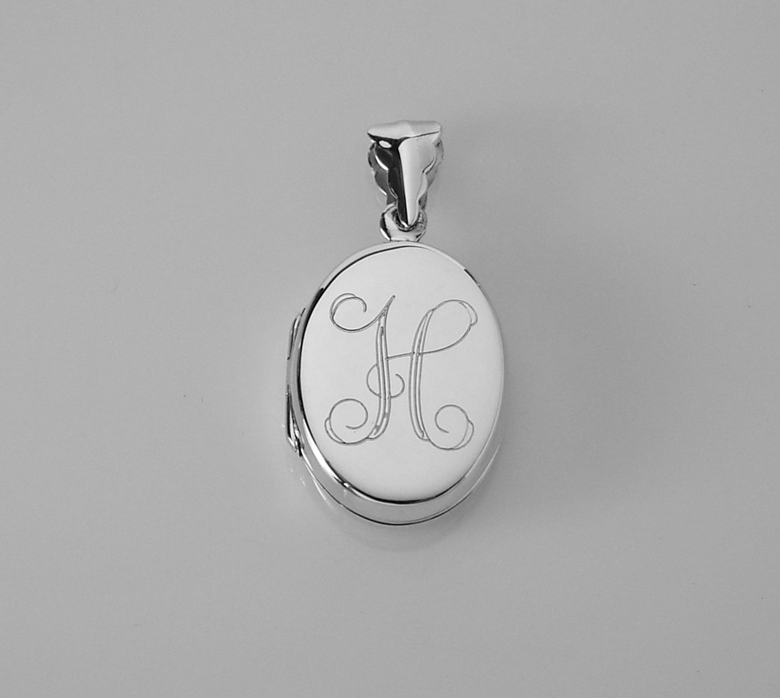 Personalized Oval Locket Custom Engraved Sterling Silver 7/8 | Etsy