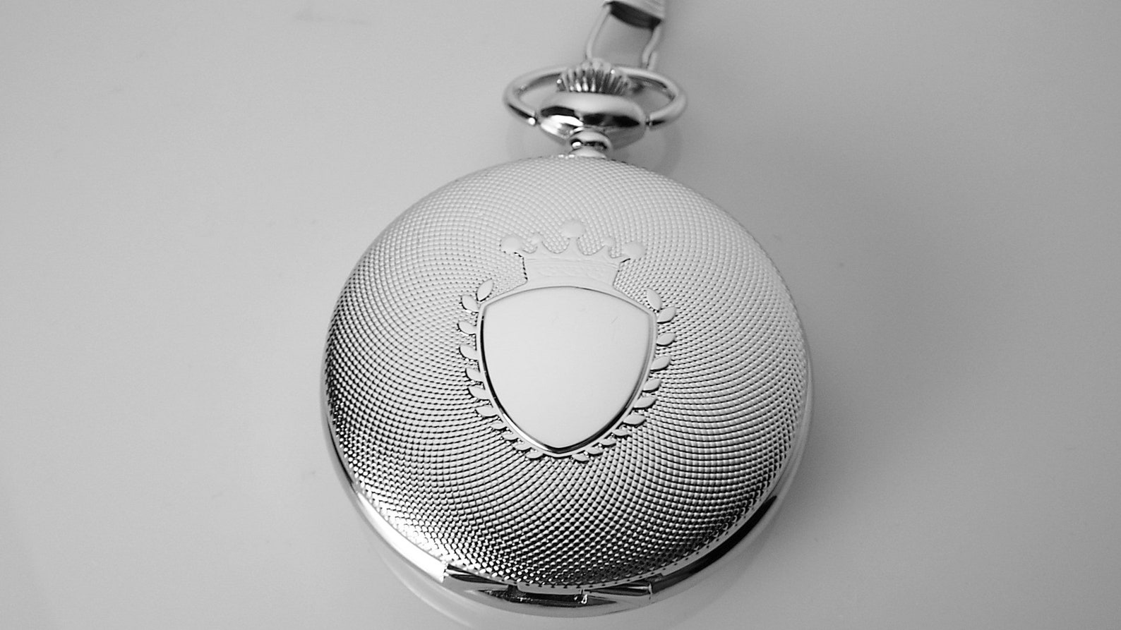 Personalized Pocket Watch Silver Crown Emblem Custom Engraved | Etsy