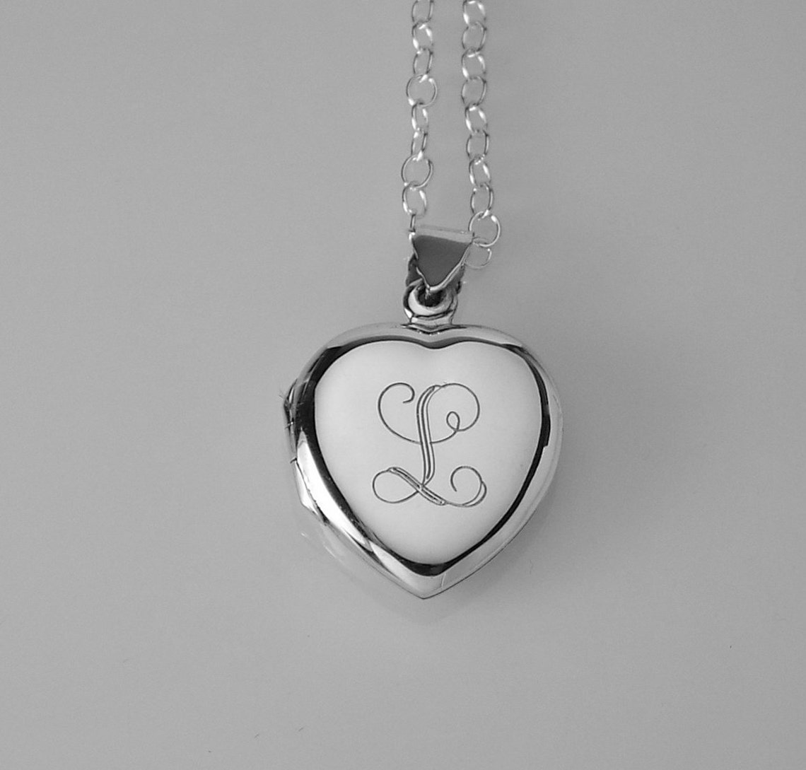 Custom Engraved Locket Personalized Sterling Silver Heart | Etsy