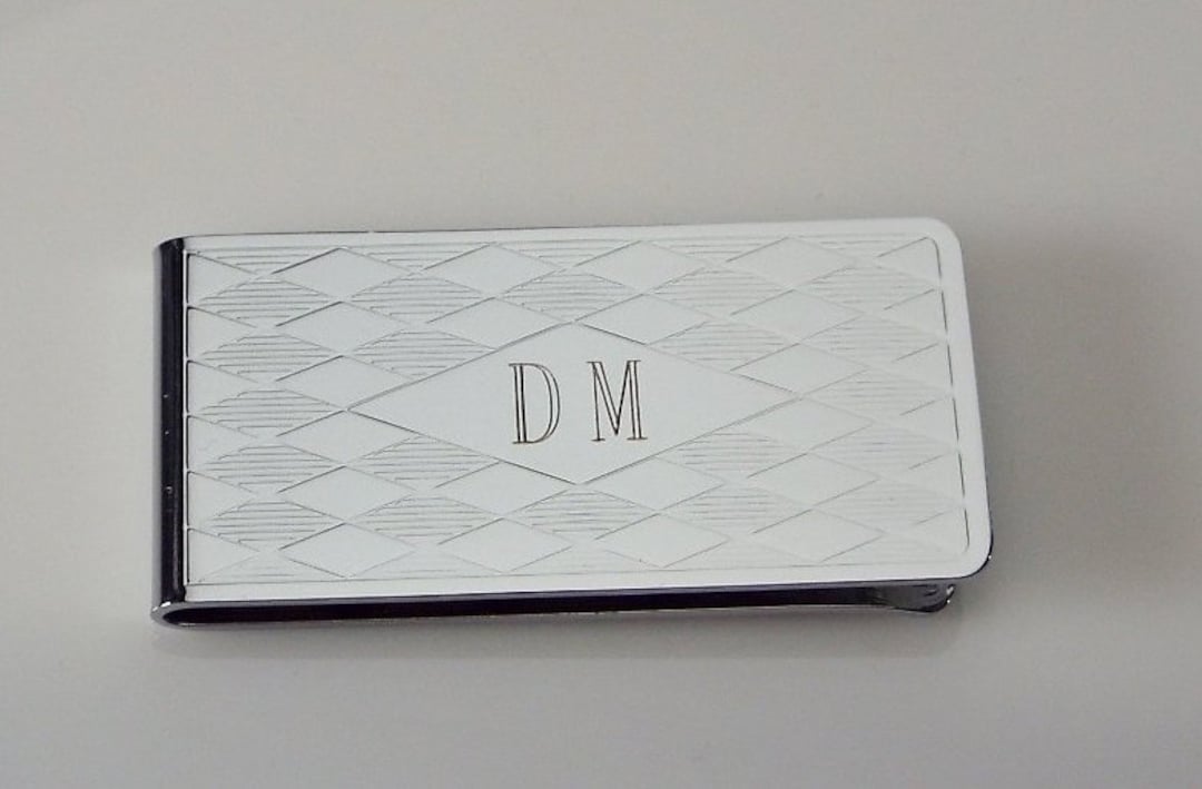 Custom Engraved Personalized Money Clip Chrome Plated With Diamond ...