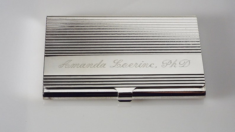 Custom Engraved Personalized Business Card Case With Ribbed | Etsy