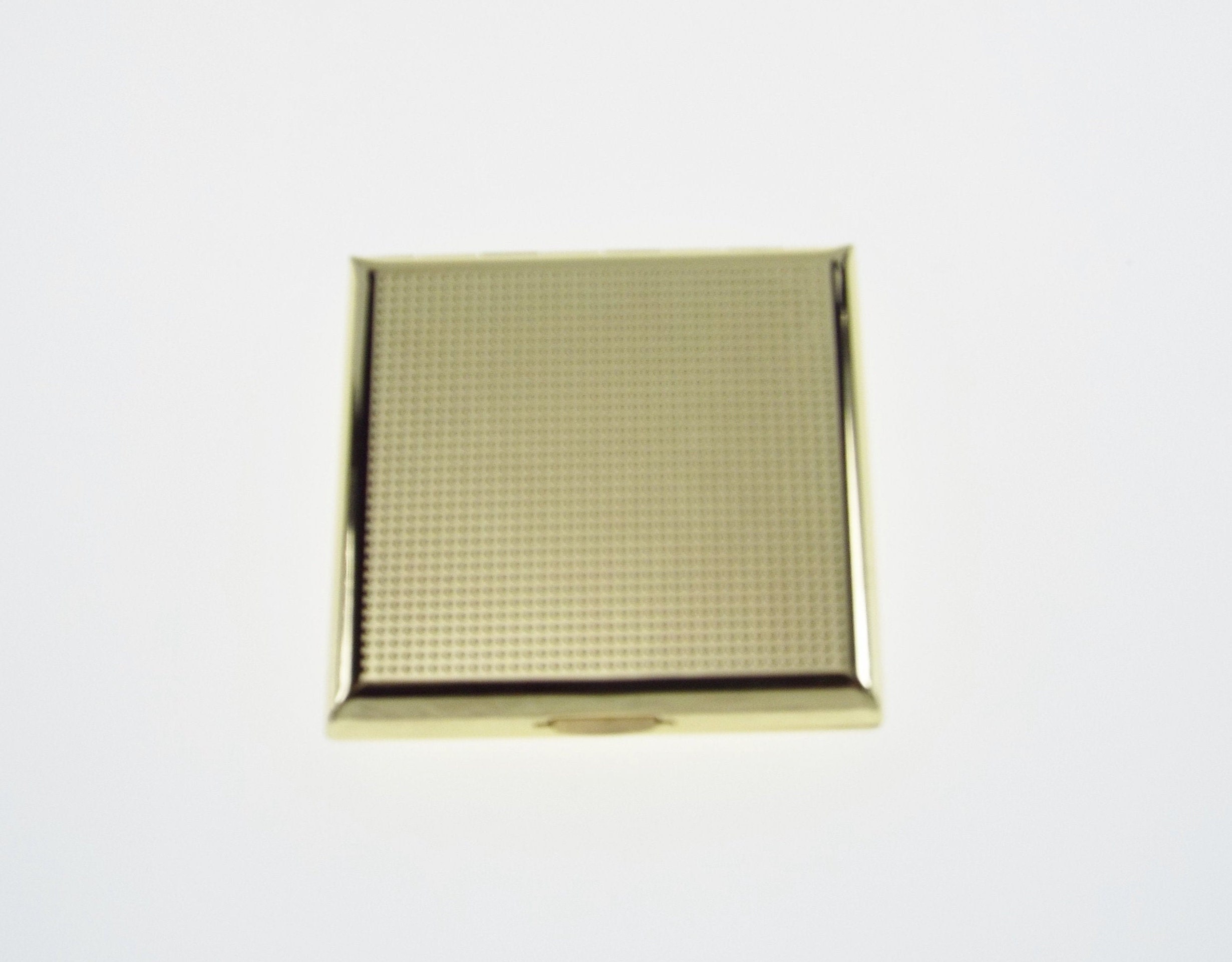 Personalized Compact Mirror Square Two Tone Gold Plated with | Etsy