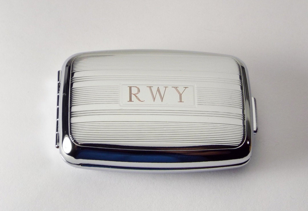 Personalized Pill Box Custom Engraved Stylish Linear Design Two ...