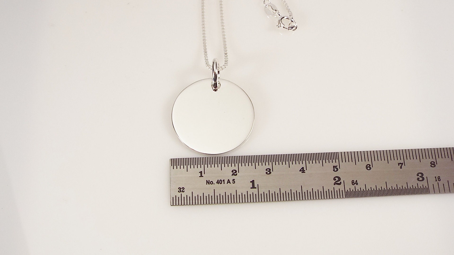 Monogram Necklace Custom Engraved Sterling Silver 1 Inch Round ...