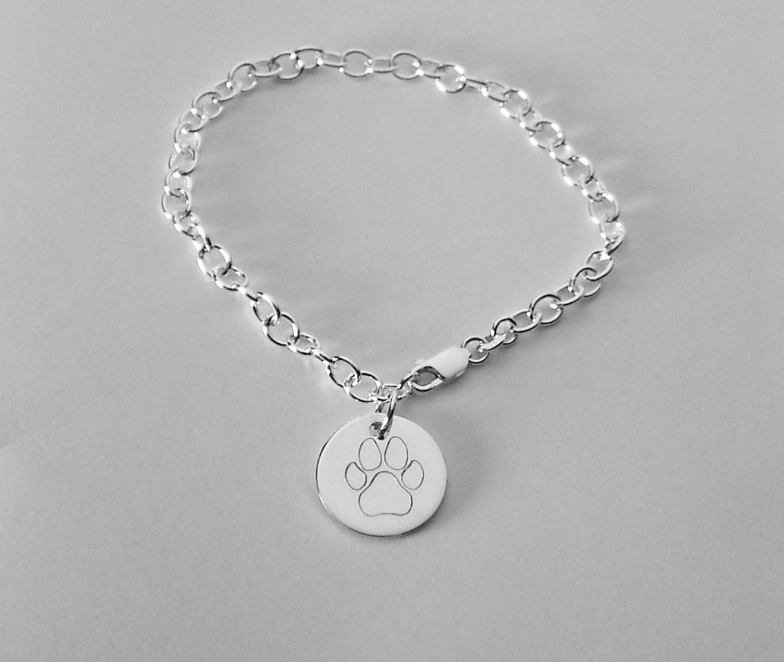 Custom Engraved Monogram Bracelet Personalized Sterling Silver Petite ...
