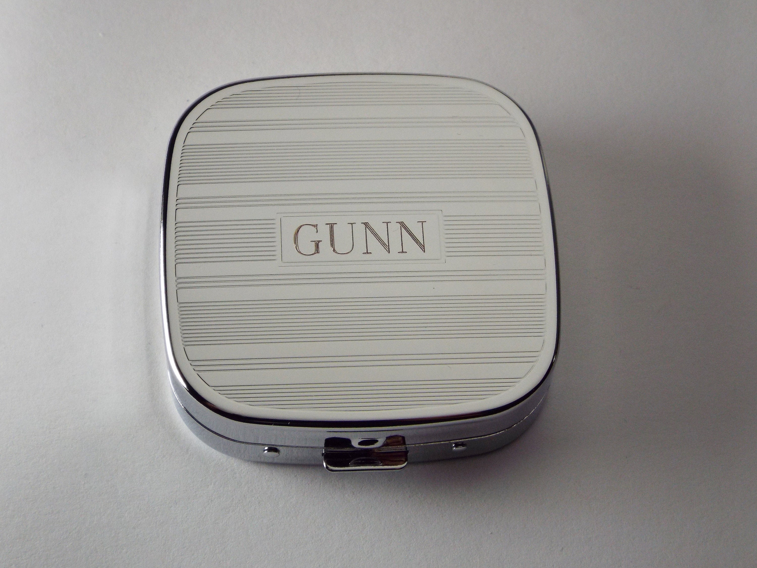 Engraved Pill Box Custom Engraved Personalized Linear Design | Etsy